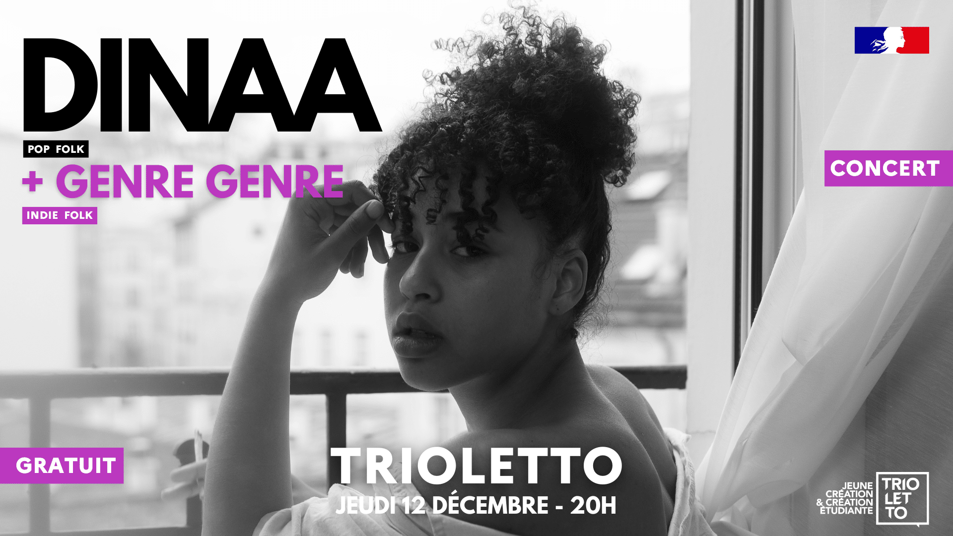 Concert au Trioletto : Dinaa & Genre Genre le jeudi 12 décembre - Crous ...